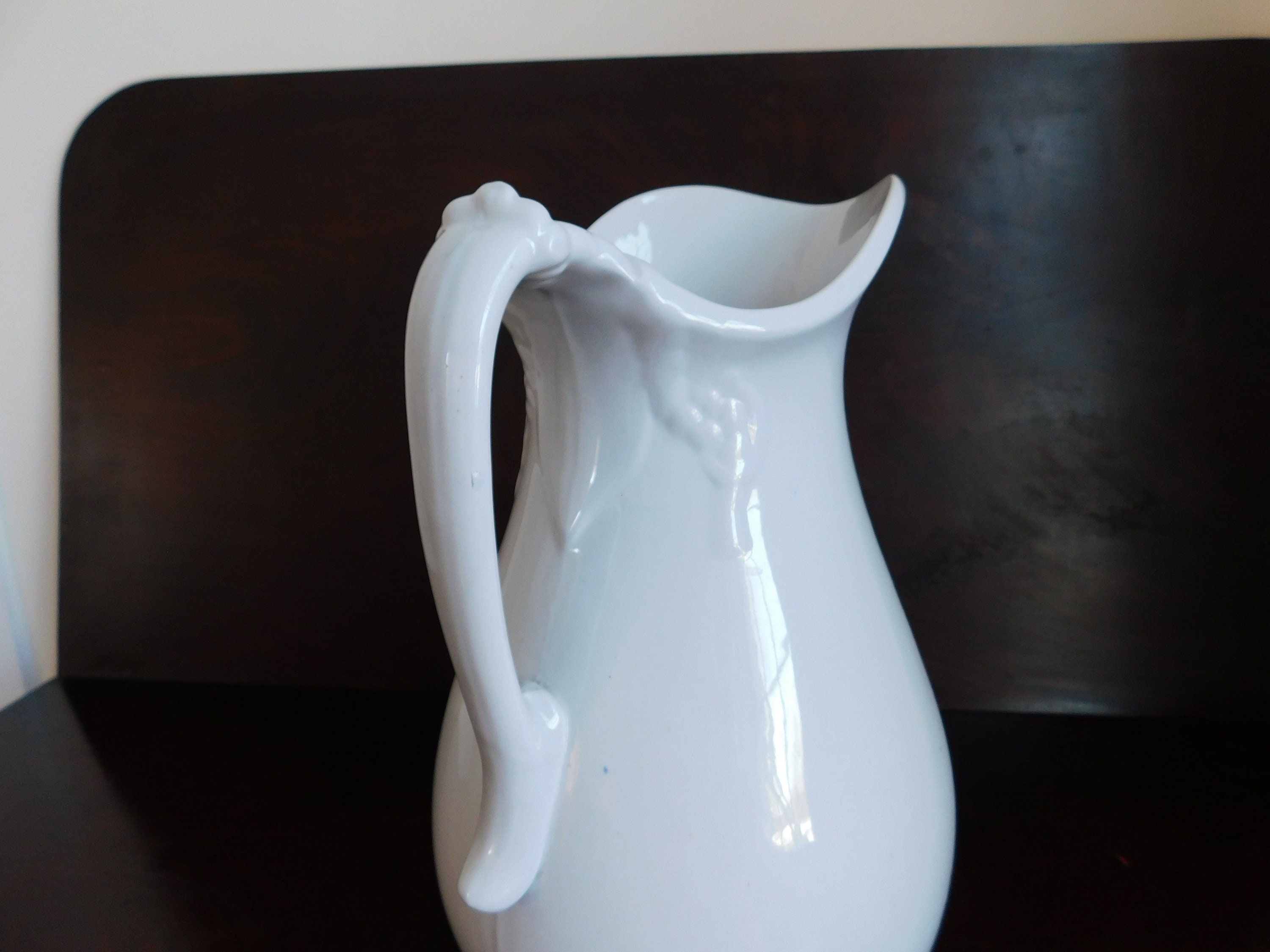 Antique White Ironstone Rope Design Shape Pitcher, Circa 1876-1877 ...