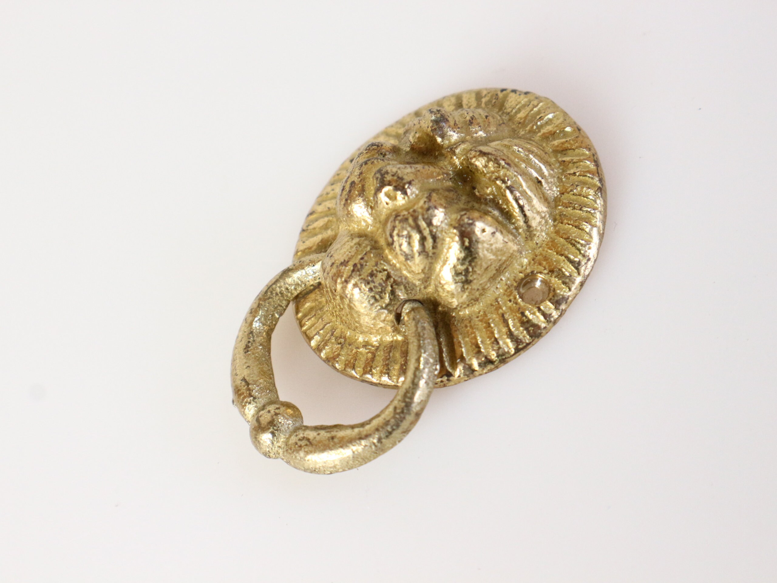 One Brass Lion Head Lions Head Drawer Pull or Cabinet | Etsy