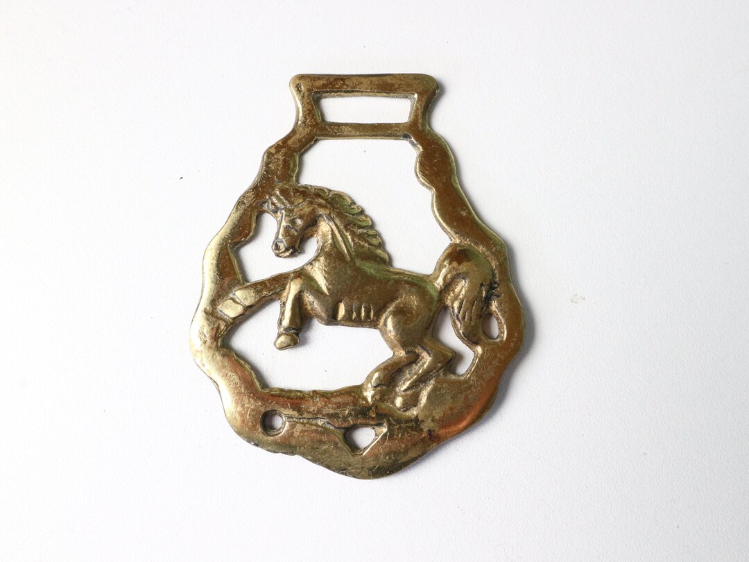 Vintage Cast Brass Horse Medallion-bridle Decoration- Collectible ...