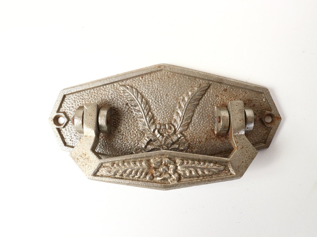One (1) Coffin Handle, Vintage Steel Drawer Handle - Elegance Drawer ...