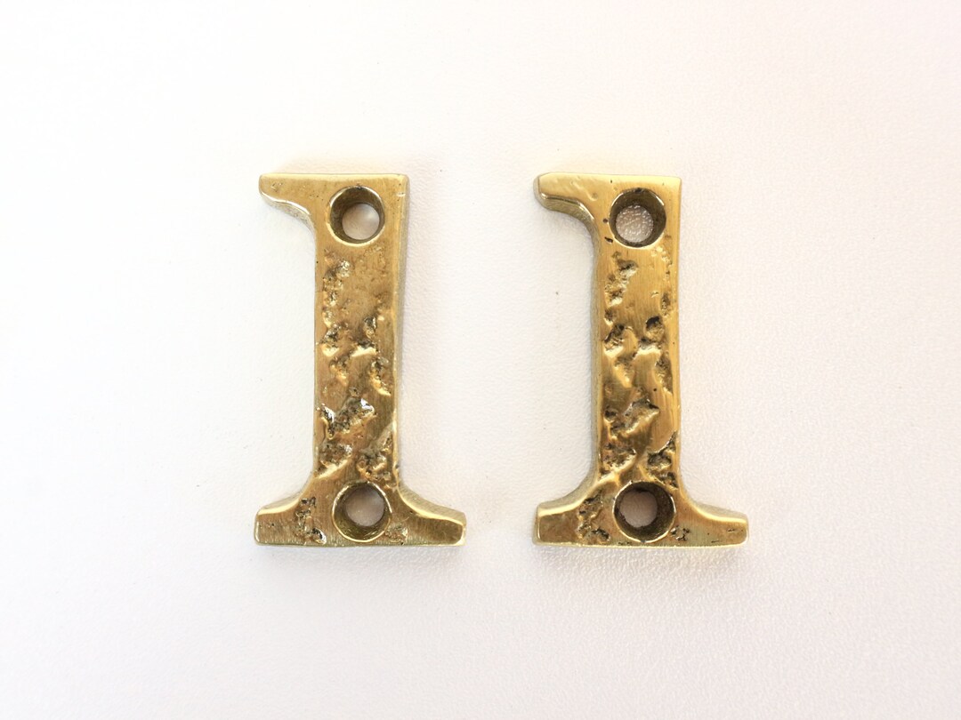 One (1) Small Brass Number, Brass Home Number One, Number 1, New Old ...