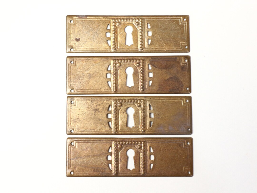 One Antique Ornate Brass Keyhole Cover, Plate. Ornamental Escutcheon ...