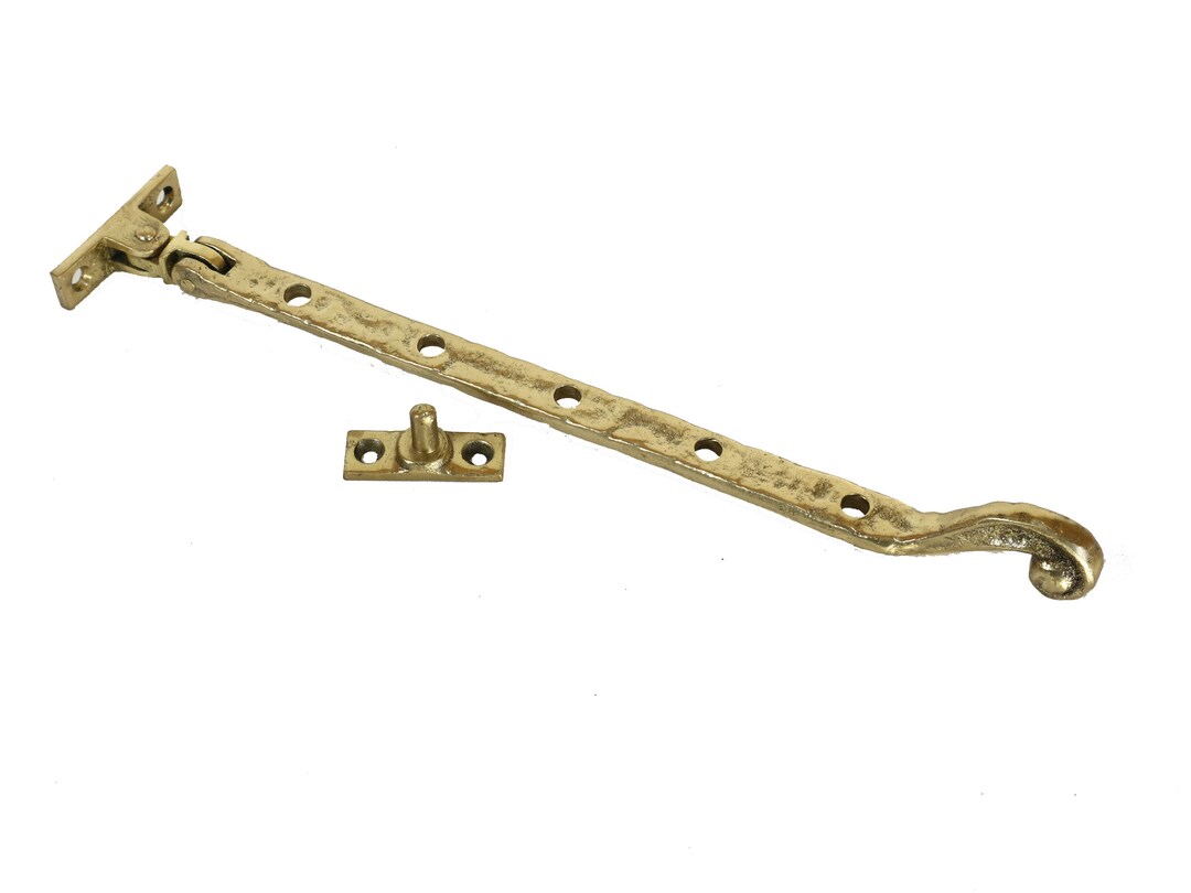 One (1) Beautiful Graceful Brass Window Stays, Furniture Applique, Home ...