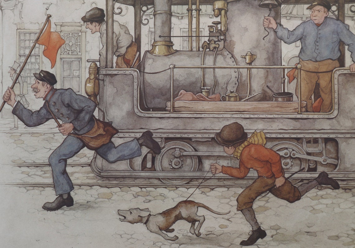 Anton Pieck Art, Rare Large Vintage 6 Color Lithograph by Anton Pieck ...