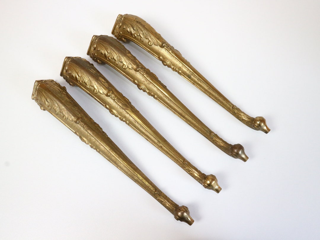 Set of Four (4) Pcs Antique Brass Table Legs. Antique Decoration ...