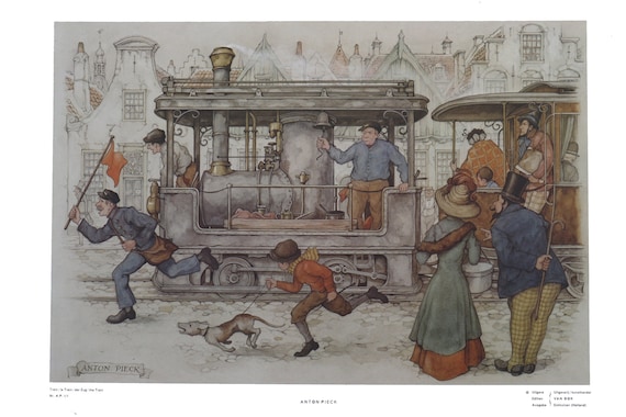 Anton Pieck Art Rare Large Vintage 6 color lithograph by | Etsy