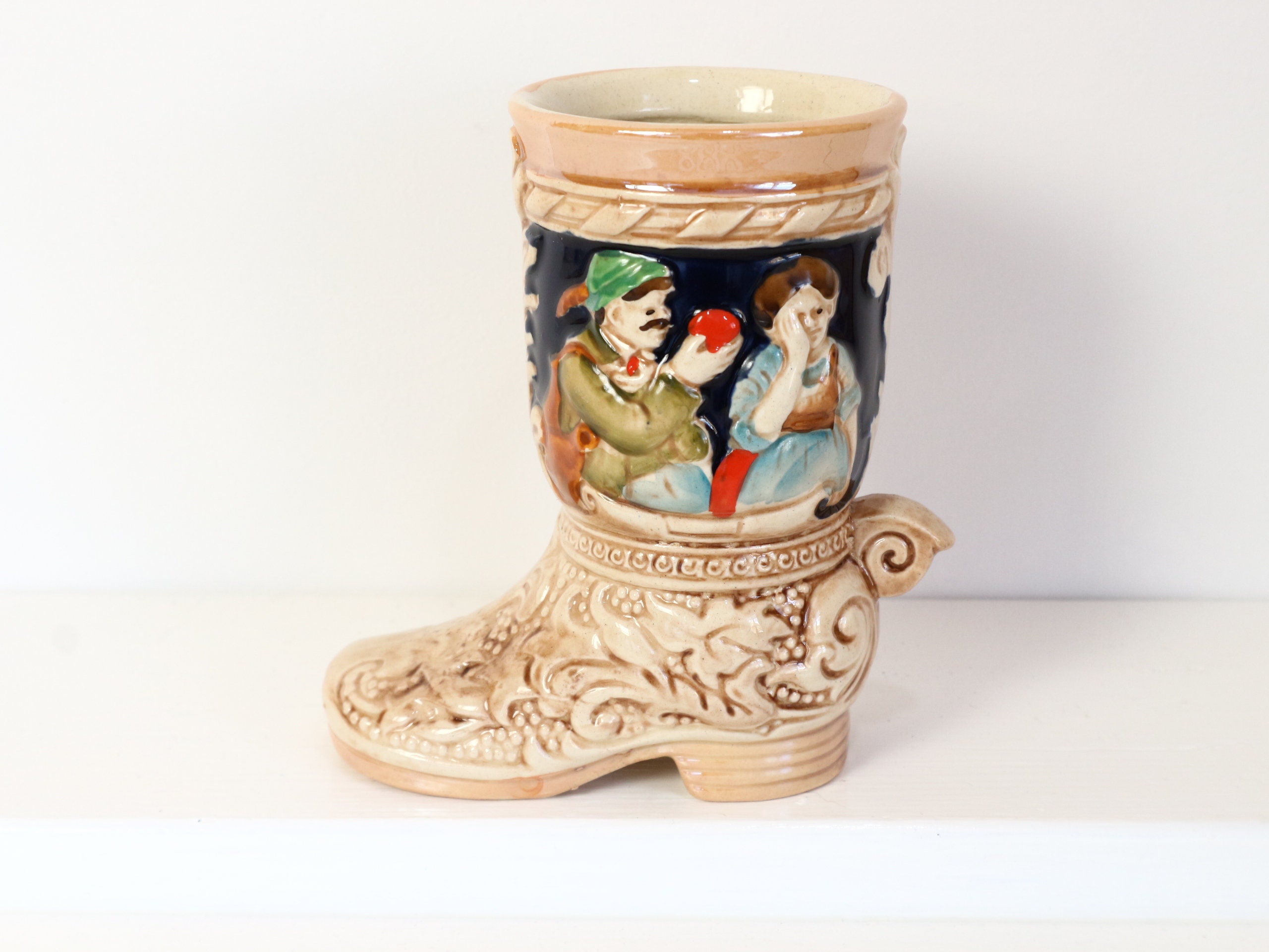 Beer mug in boot shape Beer Mug German ceramics Beer Pul - Etsy Polska