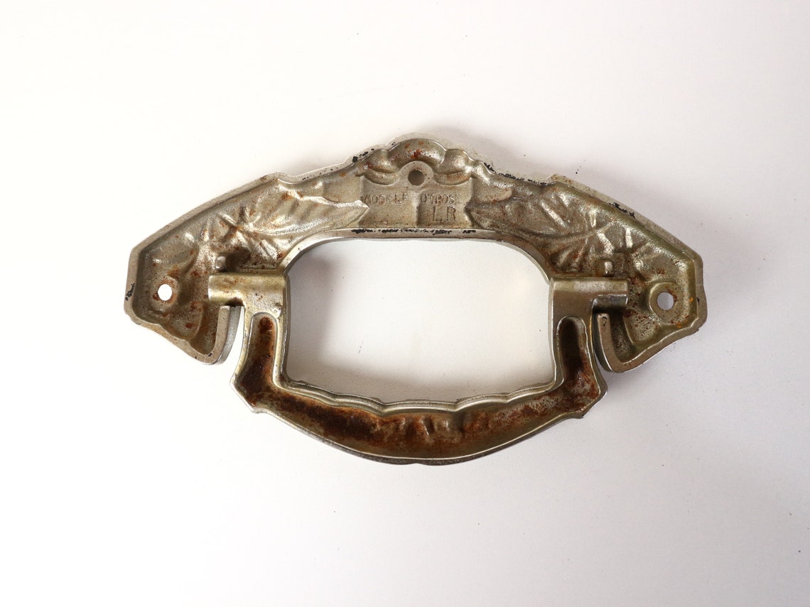 One (1) Coffin Handle, Vintage Steel Drawer Handle - Elegance Drawer ...