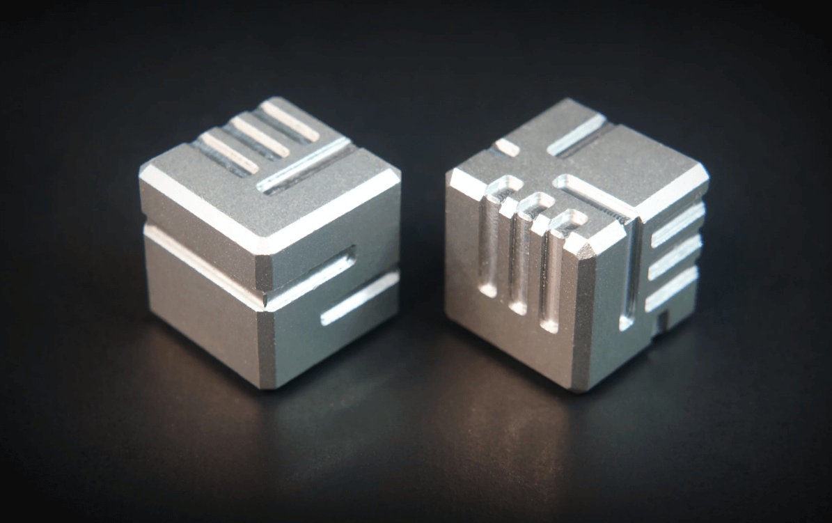 Set of 2 Silver Aluminium AKO Dice another Kind - Etsy