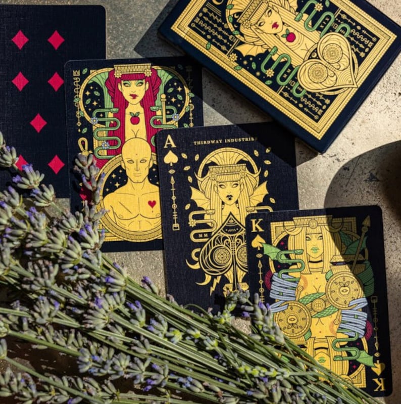 Eva Noire Playing Cards Custom Illustrated Artwork - Etsy