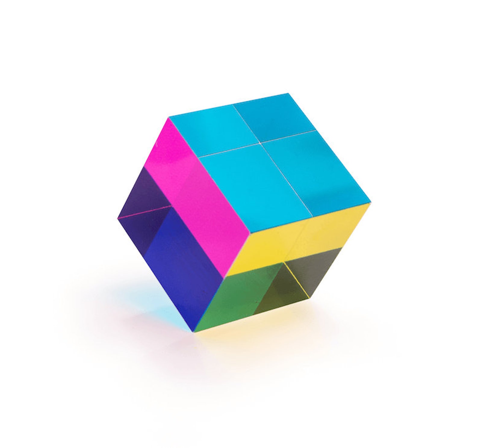 4cm CMY Colour Cube - Mixed Colour Gradient Fidget Cube Handmade in ...