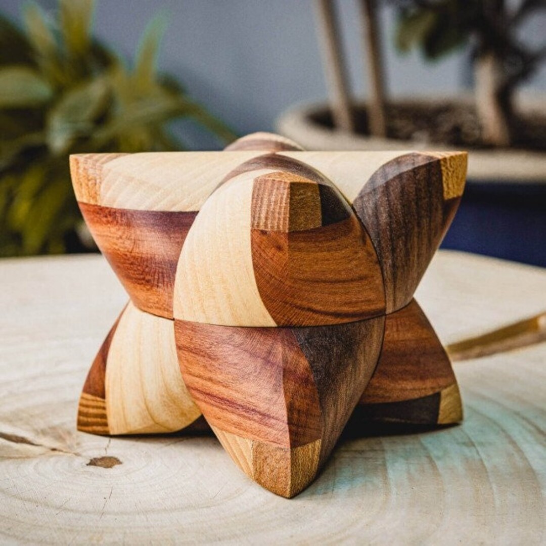 Dual Tetrahedron Puzzle - Interlocking Wood Puzzle - Made With Walnut ...