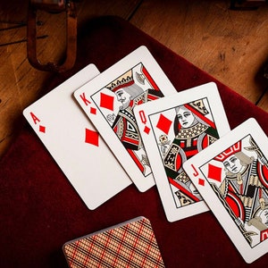 Vintage Style Plaid Luxury Playing Cards Red/green Poker Deck - Etsy