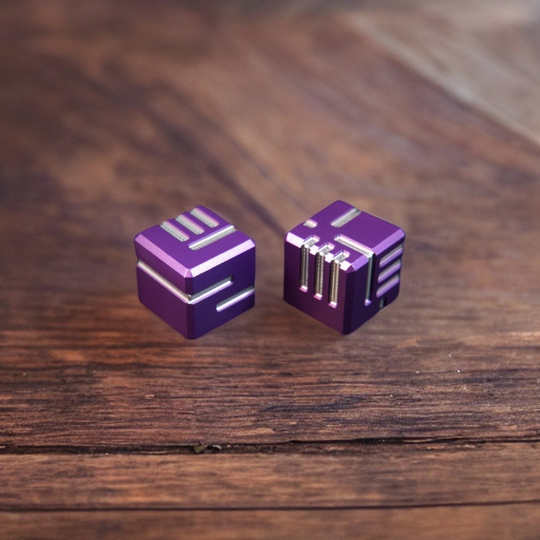 Set of 2 Purple Aluminium AKO Dice - "another Kind Of' Dice - Unique ...
