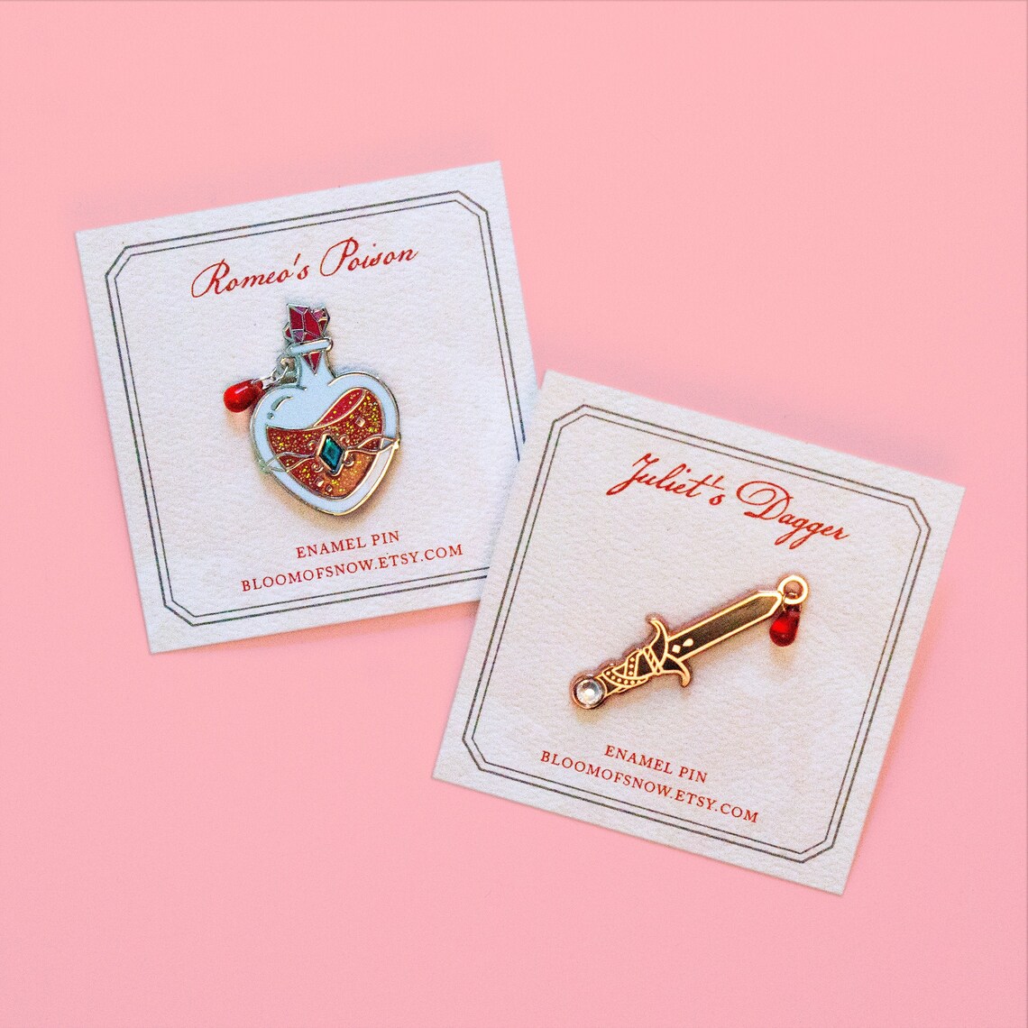 Romeo & Juliet Enamel Pins | Etsy