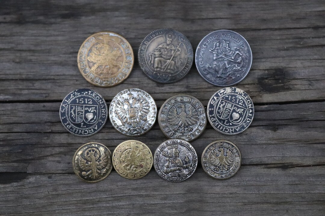 11 Antique Coin Tin Buttons Made of Metal - Etsy