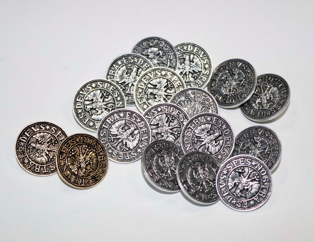 17 Vintage Coin Buttons Made of Metal - Etsy