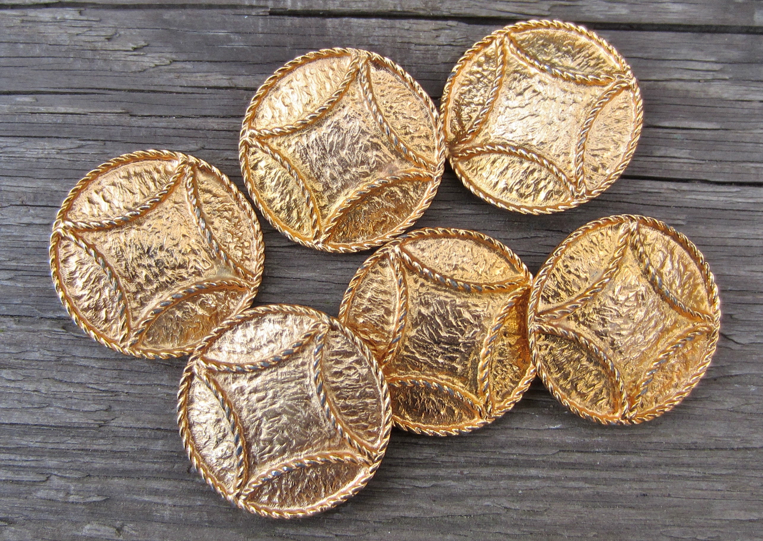 6 Vintage Buttons Made of Metal 26 Mm - Etsy