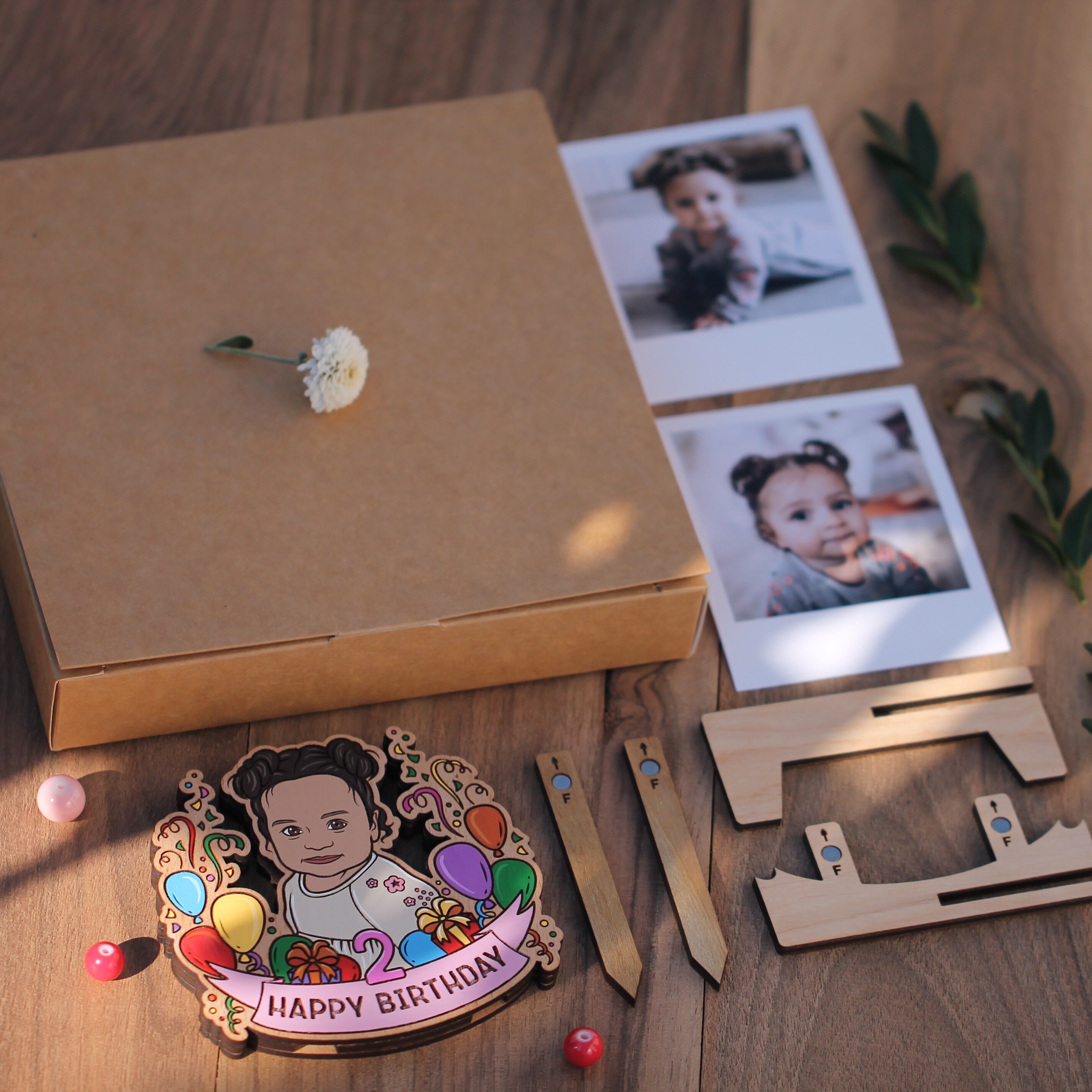 Personalized Happy Birthday Cake Topper Wooden Portrait - Etsy