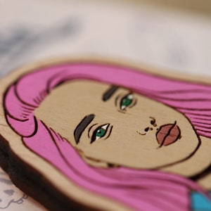 Wooden Custom Portrait Brooch, Brooch on the Photo, Personalised Gift ...