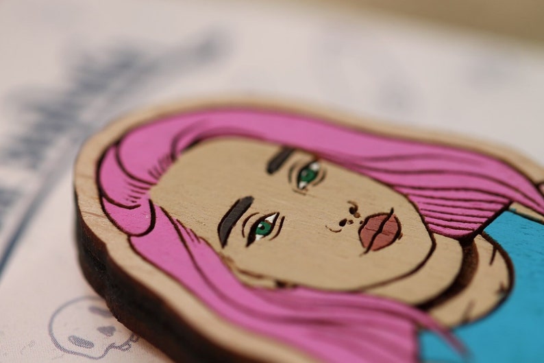 Wooden Custom Portrait Brooch, Brooch on the Photo, Personalised Gift ...