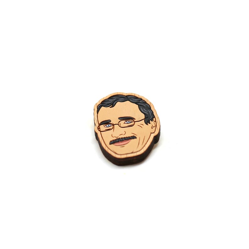 Father Portrait Pin Wooden Custom Pin Based on the Photo | Etsy