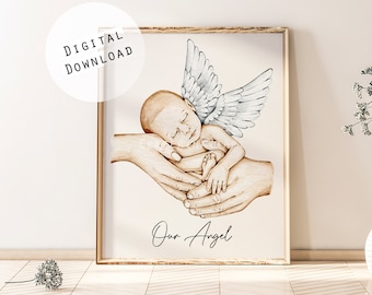 Angel Baby Loss Keepsake Gift for Mom Family Twins Newborn Stillbirth ...