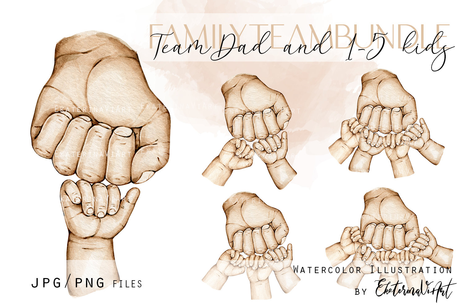 Commercial License Father's Day My Team Dad and 1-5kids - Etsy