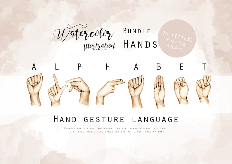 American English Hand Gesture Language Hand Alphabet - Etsy