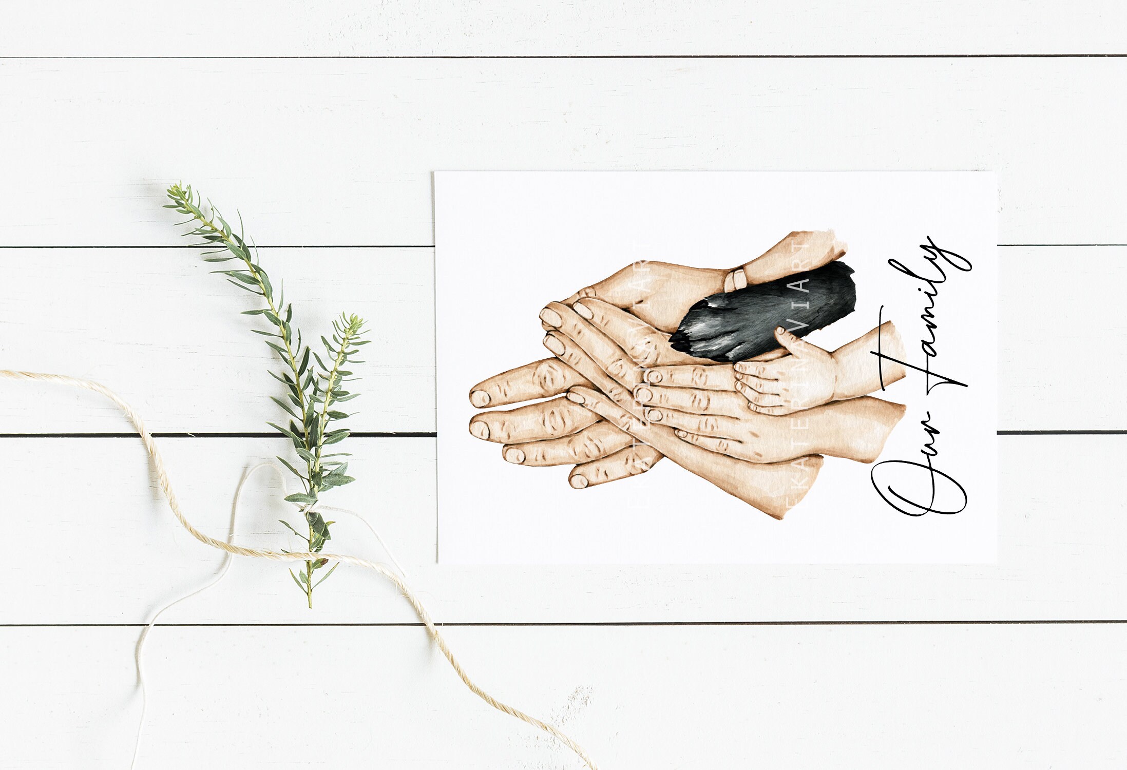 Our Family Holding Hands Big Family Watercolor Print Poster - Etsy Canada