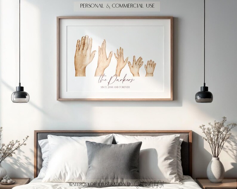 Watercolor Family Hands Clipart: Portrait, Baby Shower (digital ...