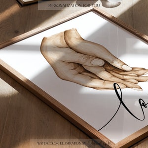 Personalization Holding Hands Print Couple Lover Print Life Custom Text ...