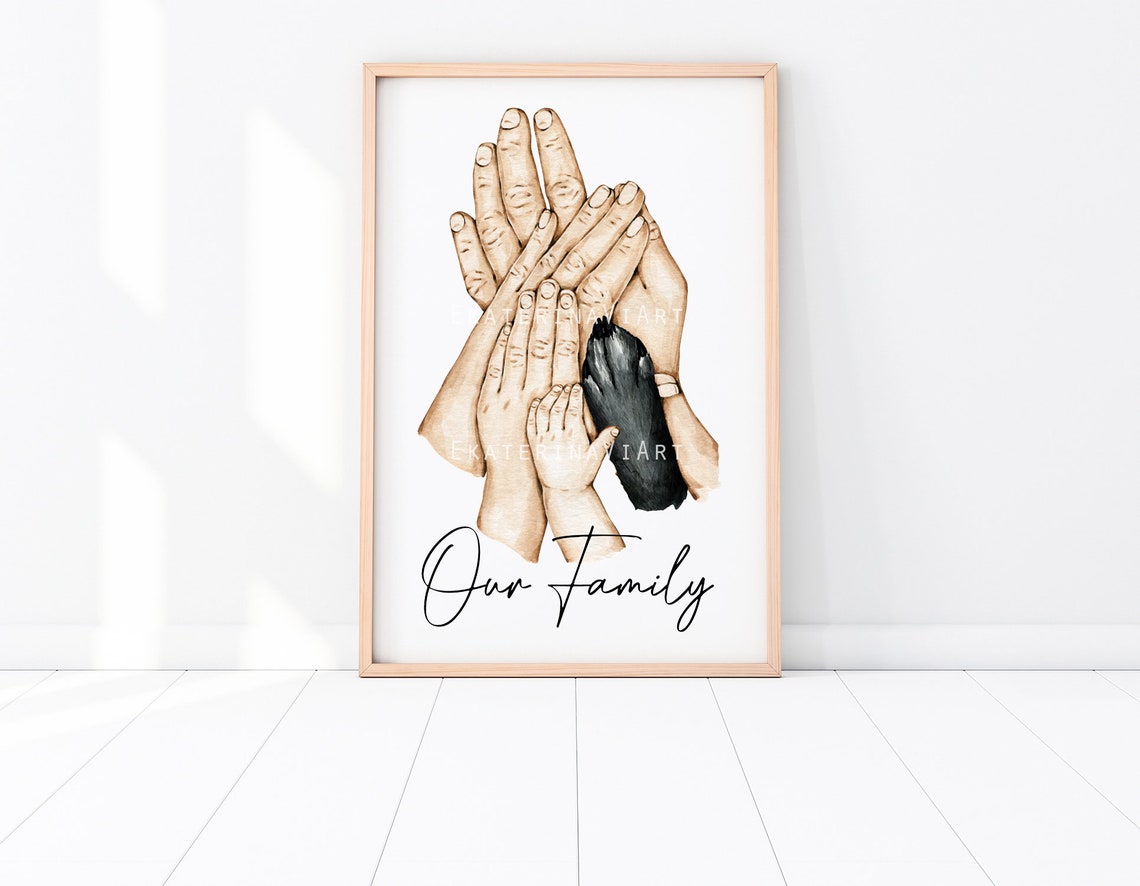 Our Family Holding Hands Big Family Watercolor Print Poster - Etsy Canada