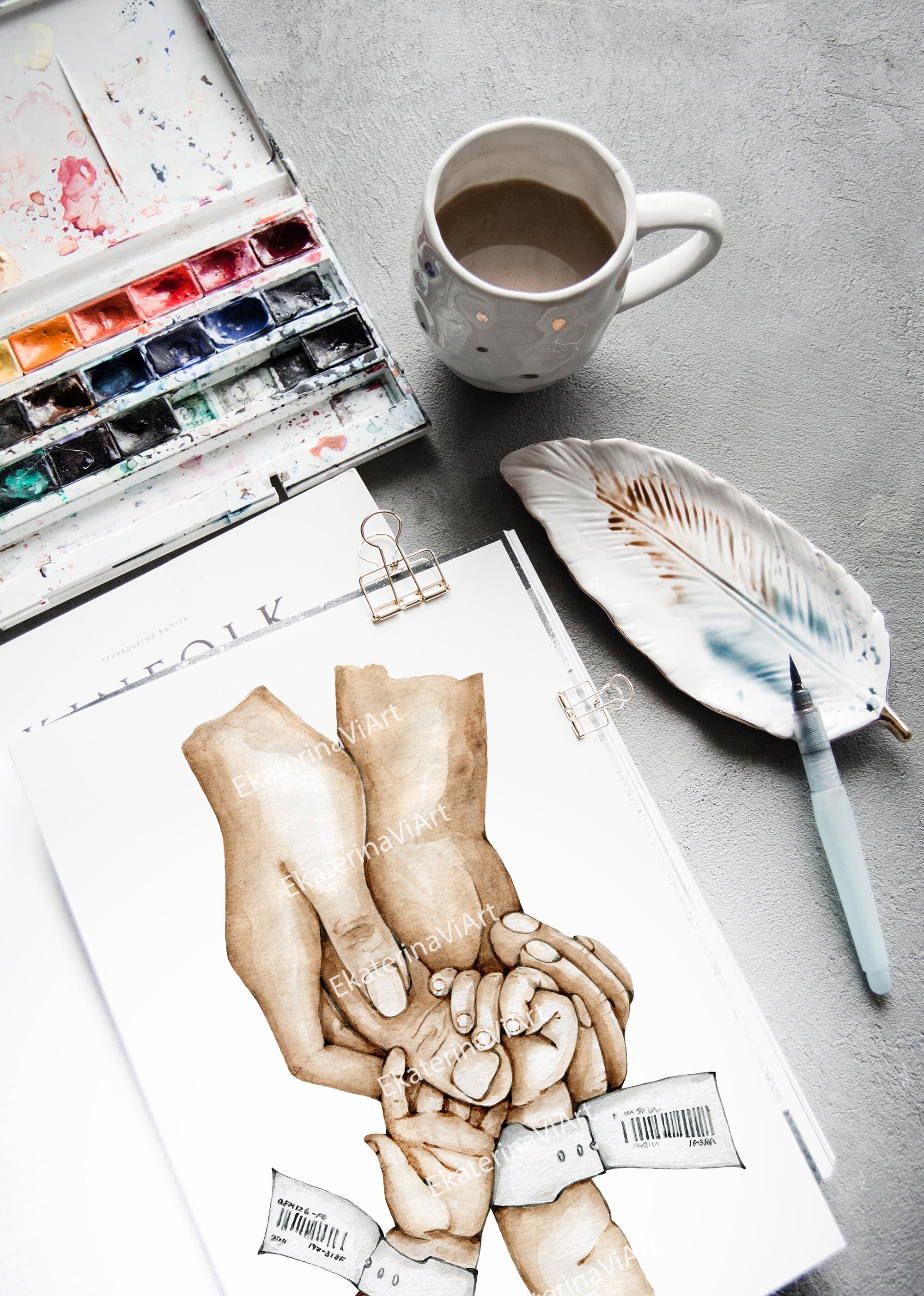 Preemie Holding Hands New Family Watercolor Print Nicu Art Father Hands ...