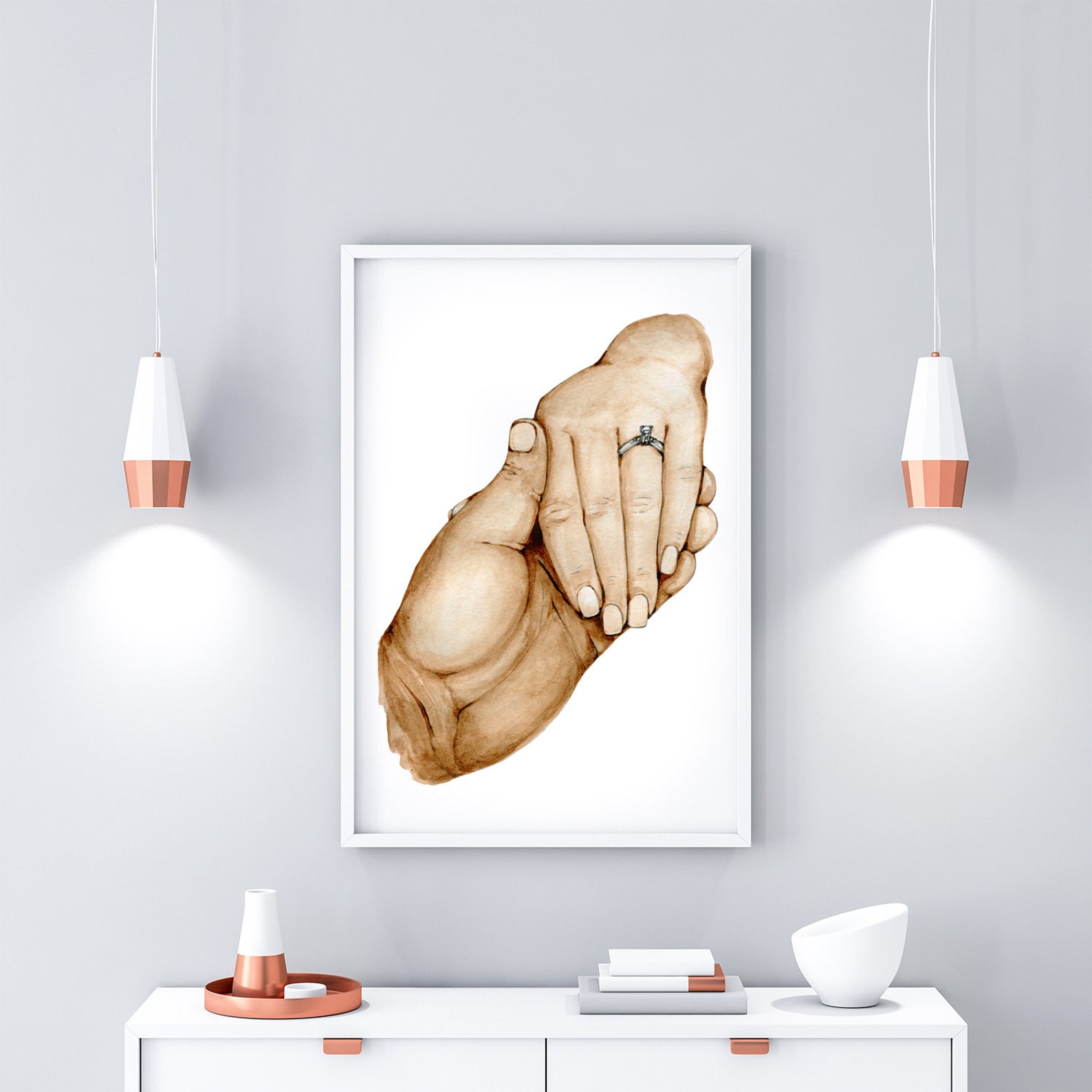 Digital Download Family Hands Watercolor Printable Mom Dad | Etsy