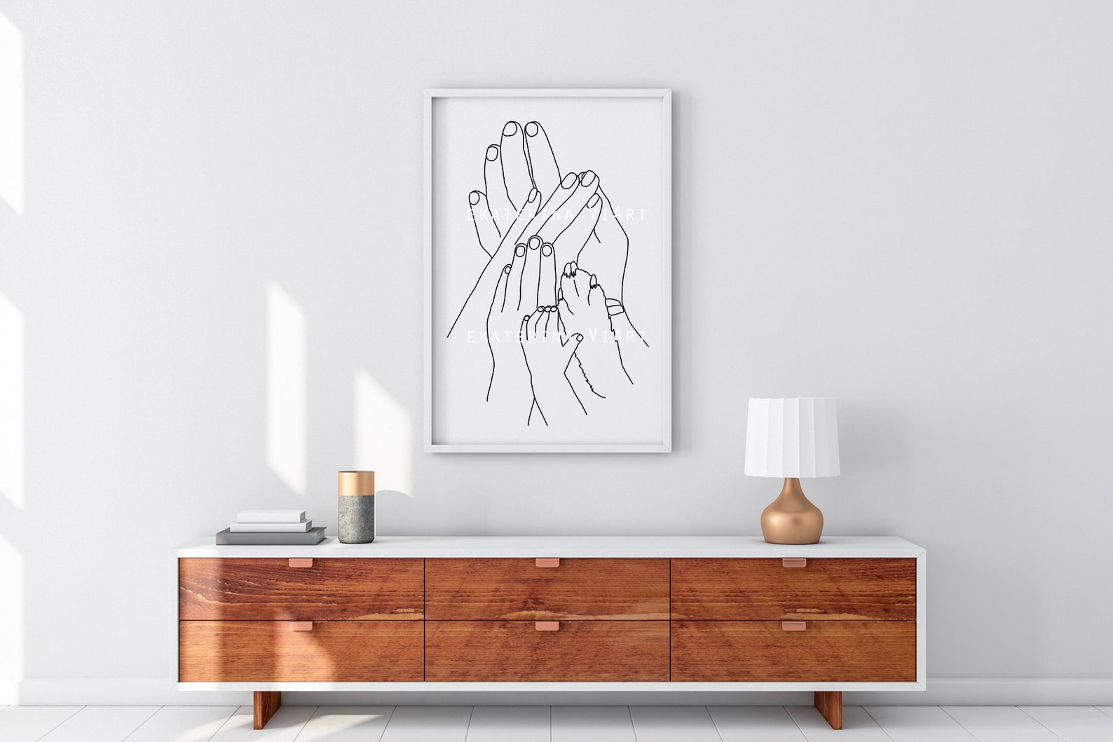 One Line Art Family Clipart Holding Family Hands Line Drawing - Etsy Canada