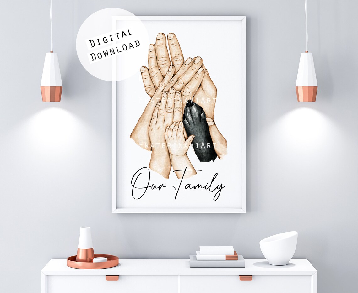 Our Family Holding Hands Big Family Watercolor Print Poster - Etsy Canada