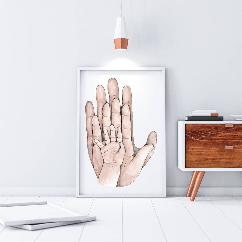 Digital Download Family Hands Watercolor Printable Mom Dad - Etsy