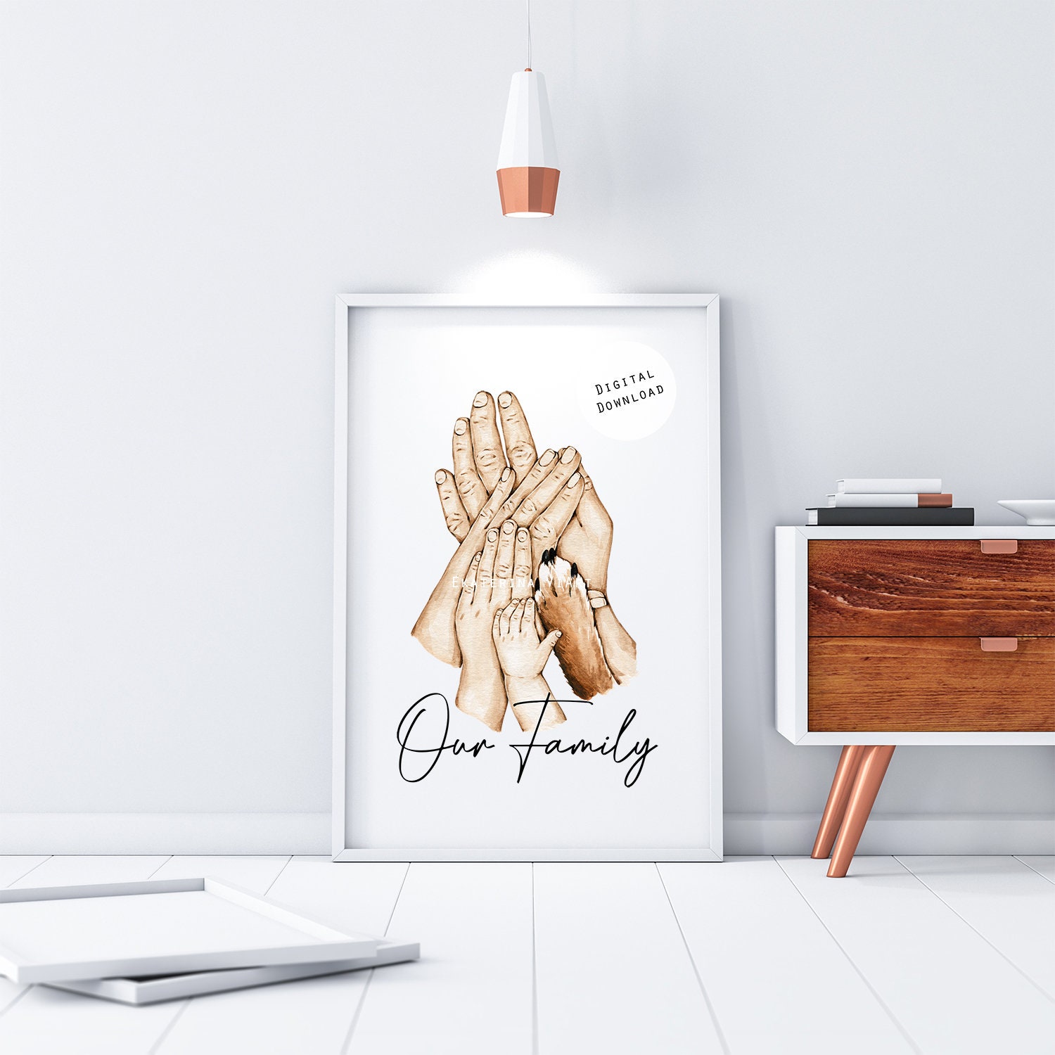 Our Family Holding Hands Big Family Watercolor Print Poster - Etsy