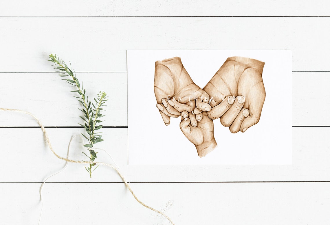 Pinky Promise Family Holding Hands Gift for Mom Father Love | Etsy