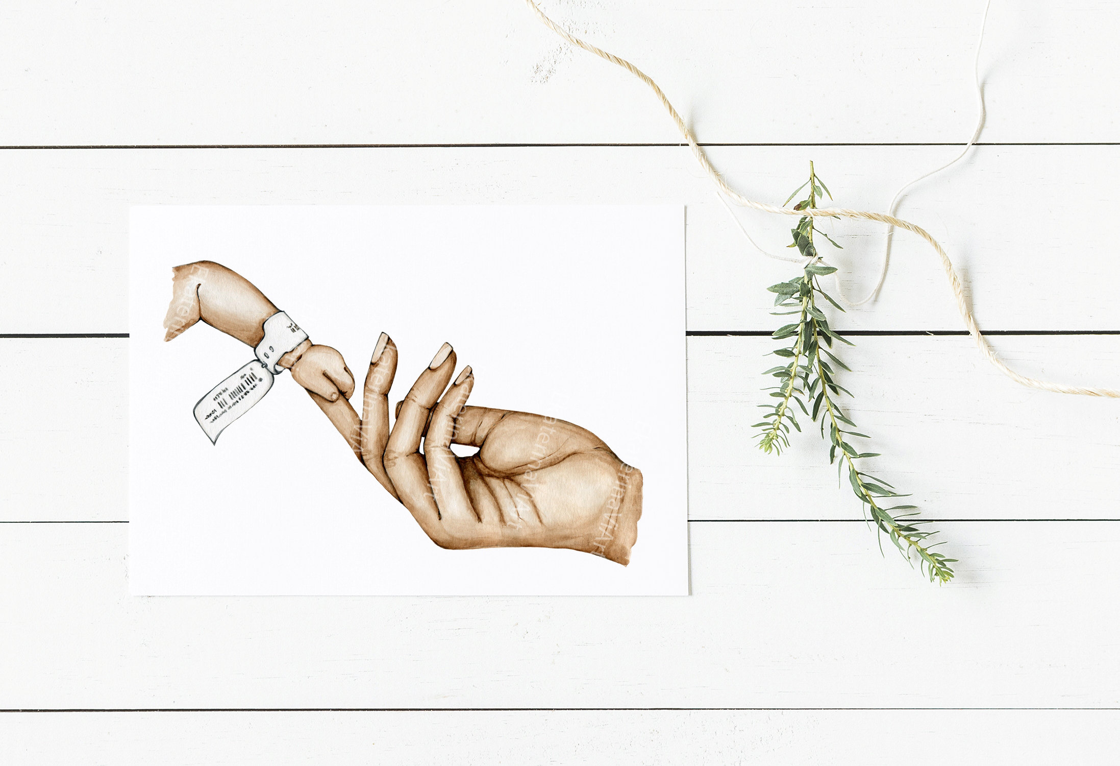 Preemie Holding Hands Watercolor Print Nicu Mother Hands Newborn Poster ...
