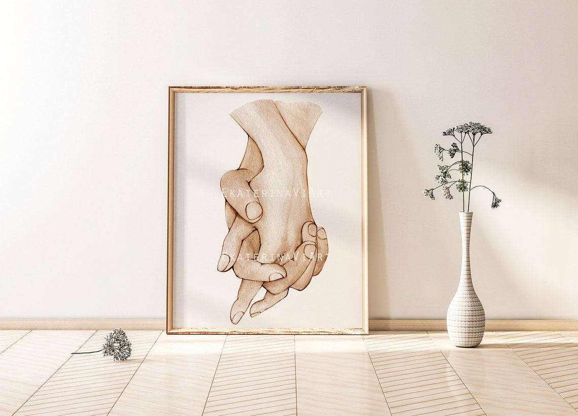 Digital Download Family Hands Watercolor Printable Mom Dad | Etsy