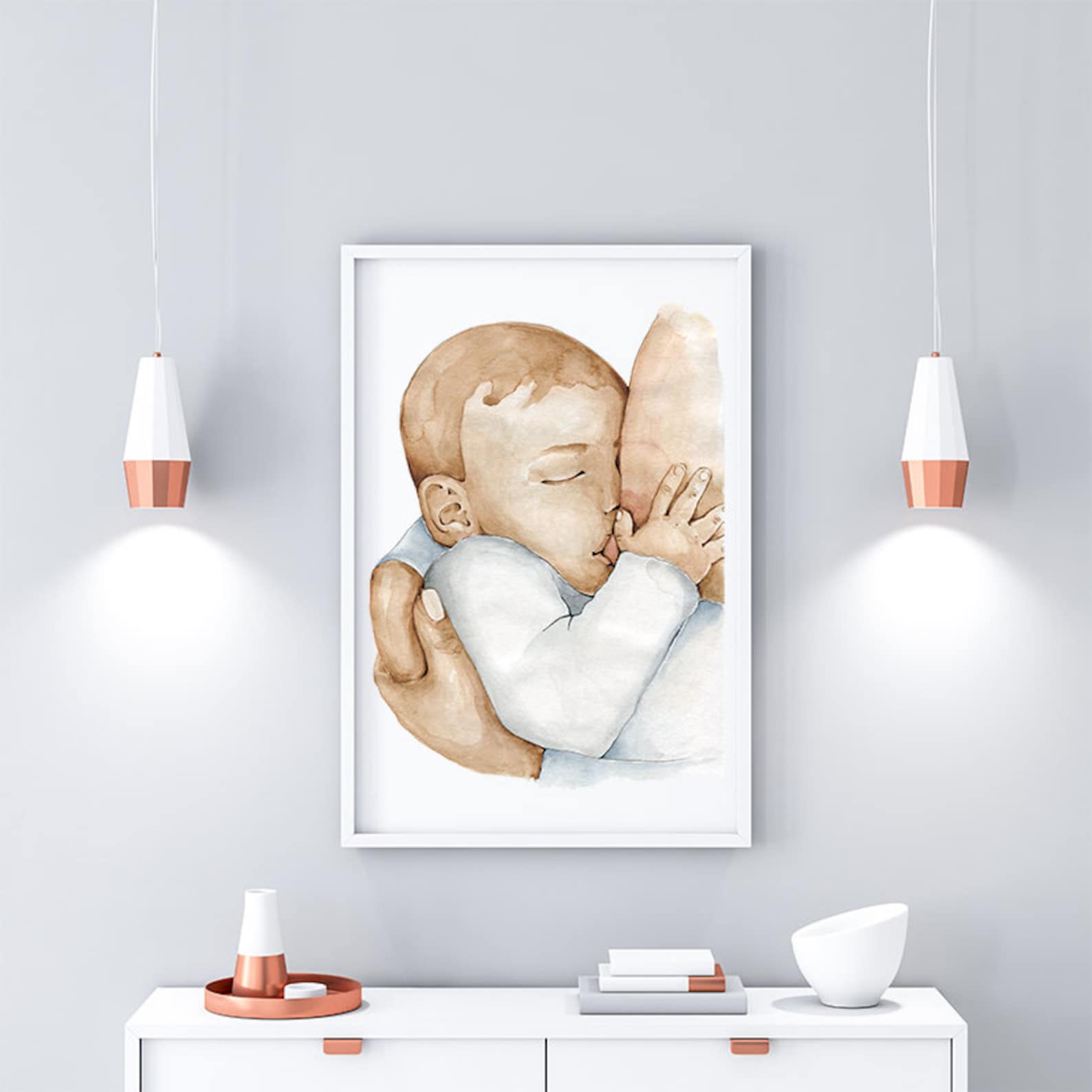 Breastfeeding Art Motherhood Print Doula Poster Midwife or Lactation ...
