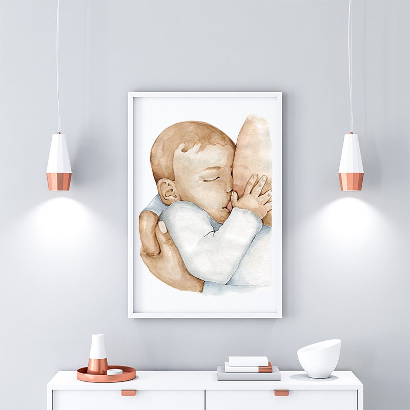 Breastfeeding Art Motherhood Print Doula Poster Midwife or Lactation ...