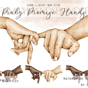 Pinky Promise Family Holding Hands Gift for Him Love Family Portrait ...