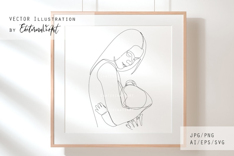 One Line Mother and Baby Birth Poster Mothers Day Gift Poster - Etsy