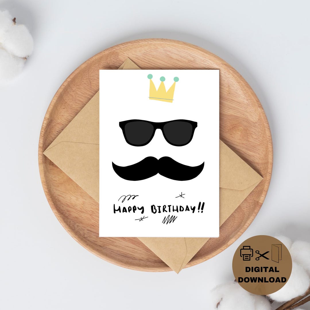 Printable Birthday Card for Men, Birthday Card, Printable Greeting Card ...