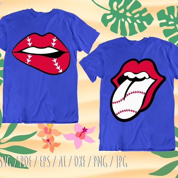 Lips Baseball Svg - Etsy