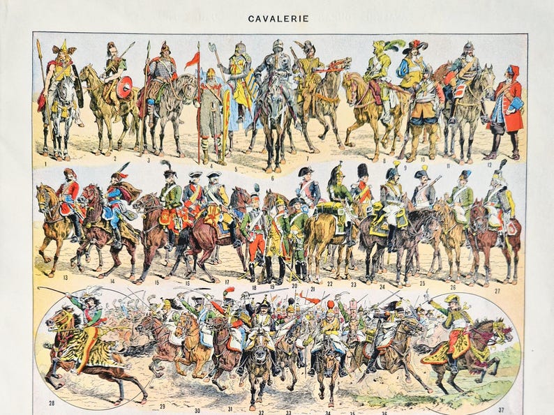 1930 Cavalry Poster, Old Poster, Vintage Print, Original Old Poster ...