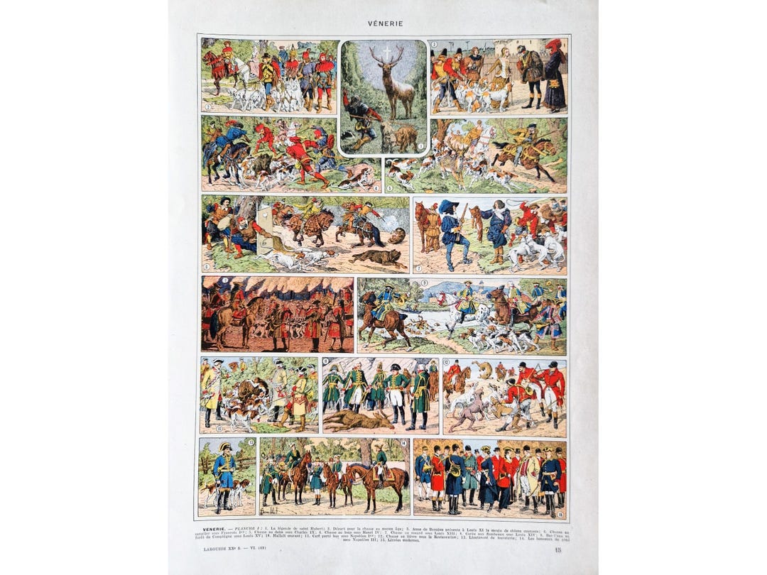 1930 Hunting Old Poster, Hunting Poster, Animal Hunting Vintage Poster ...